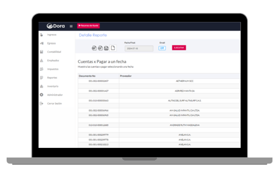 Dora, Contabilidad más Rápida: Sistema Contable Compatible con el SRI